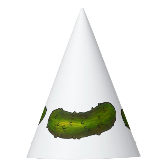 Crunchy Green Kosher Dill Sour Pickle Foodie Party Hat | Zazzle.com