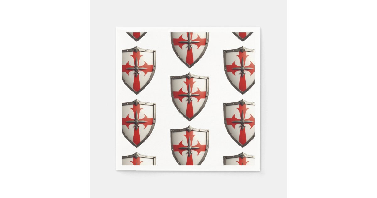crusader shield design napkins | Zazzle