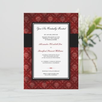 Crushed Red Velvet Wedding Invitation (5x7 Flat) | Zazzle