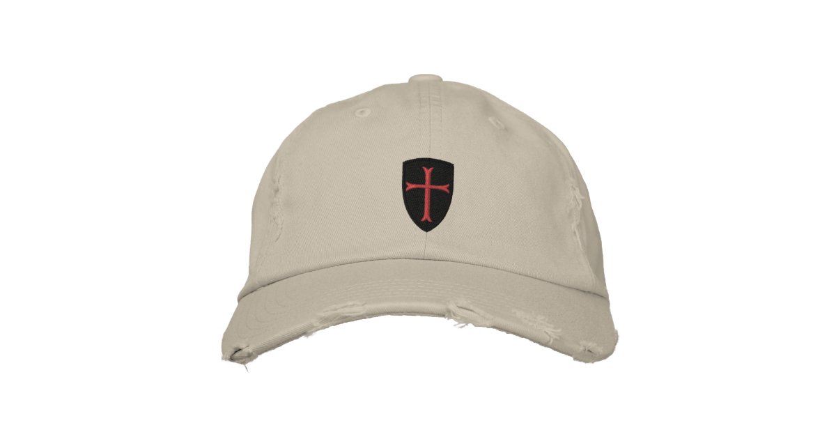 Crussader Cross Distressed Baseball Cap | Zazzle