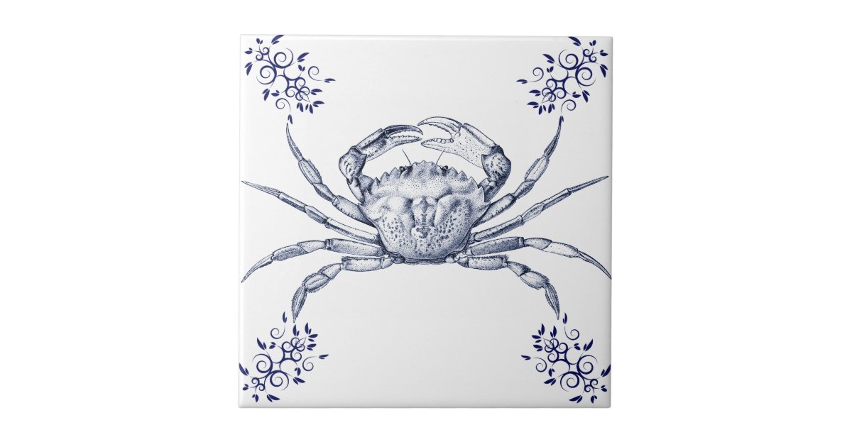 Crustaceans Ceramics ~ Green Crab Ceramic Tile | Zazzle