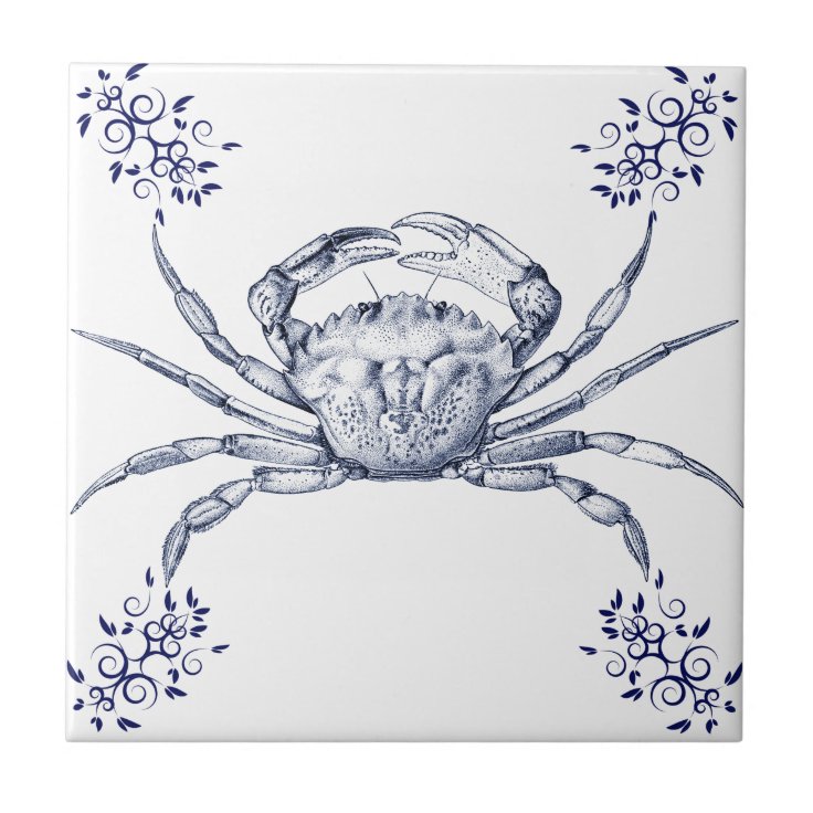 Crustaceans Ceramics ~ Green Crab Ceramic Tile | Zazzle