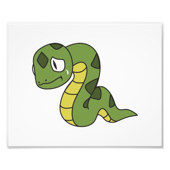 Crying Cute Green Snake Invitation Card Stamps Photo Print | Zazzle.com