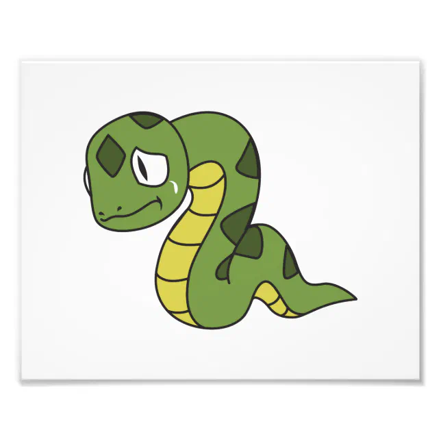 Crying Cute Green Snake Invitation Card Stamps Photo Print | Zazzle