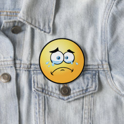 Crying Emoji Large Pinback Button | Zazzle
