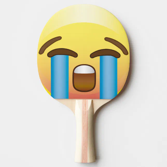 Crying Sad Tears Emoji Face Ping Pong Paddle | Zazzle