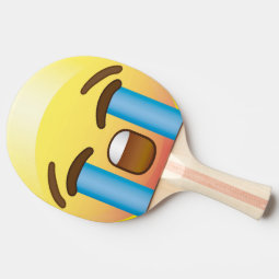 Crying Sad Tears Emoji Face Ping Pong Paddle | Zazzle