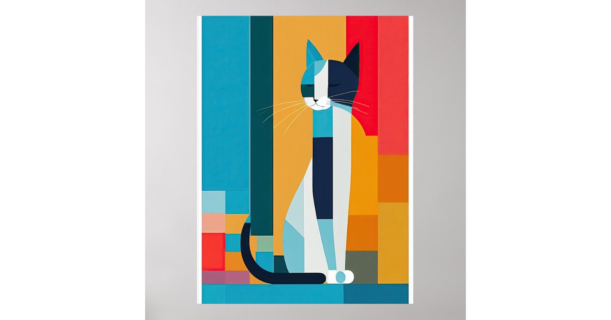 Cryptic Cat Pop Art Poster | Zazzle