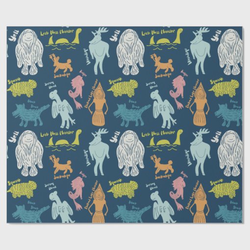 Cryptids Cryptozoology Identification Guide Wrapping Paper | Zazzle