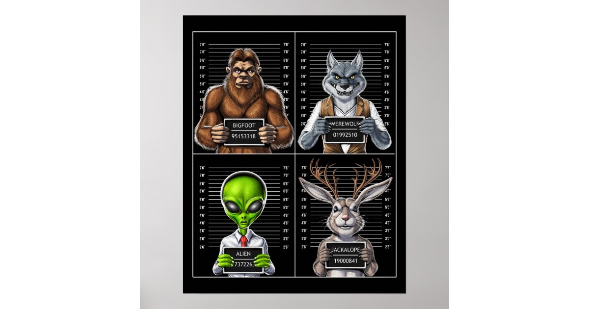Cryptids Mugshot Poster | Zazzle