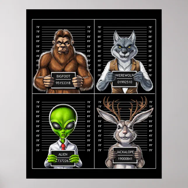 Cryptids Mugshot Poster | Zazzle