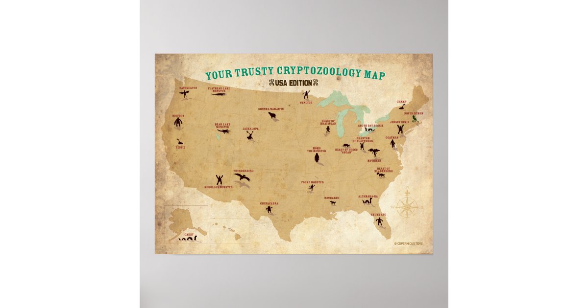 Cryptids of The United States Poster | Zazzle