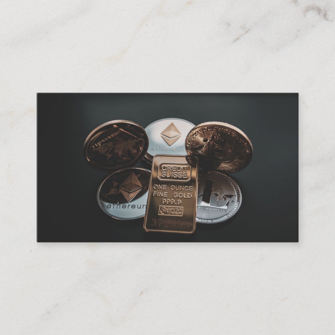Cryptocurrency and Blockchain Business Card | Zazzle
