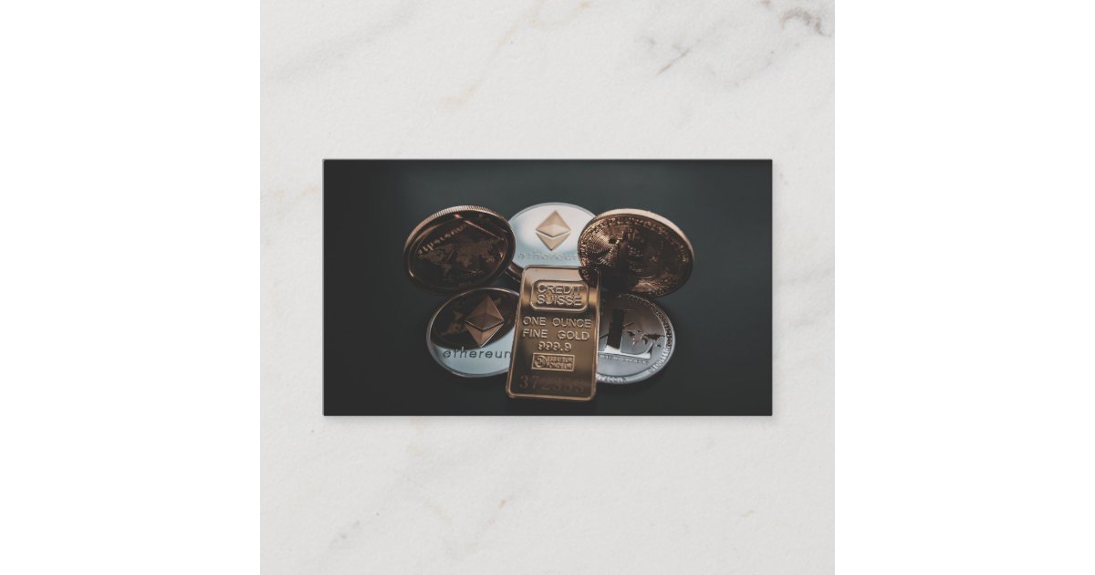 Cryptocurrency and Blockchain Business Card | Zazzle