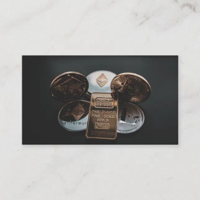Cryptocurrency and Blockchain Business Card | Zazzle