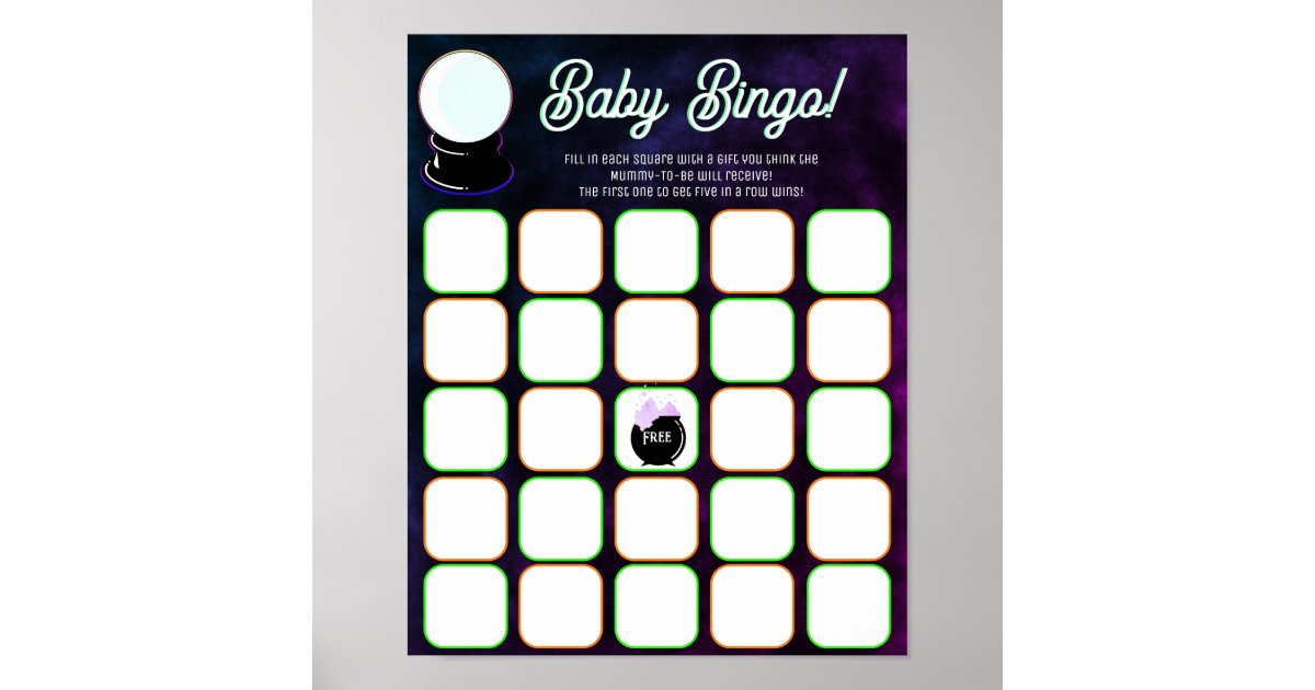 Crystal Ball Baby Bingo Poster | Zazzle