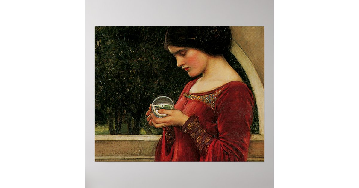 Crystal Ball Woman Waterhouse Painting Poster | Zazzle