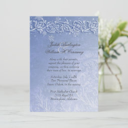 Crystal Blue Winter Wedding Invitation | Zazzle