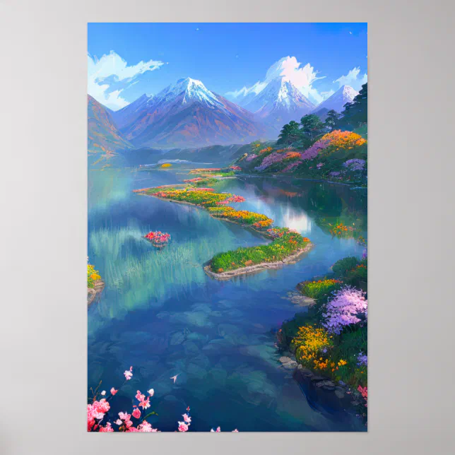 Crystal Clear Mountain Lake Poster | Zazzle