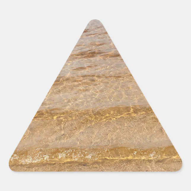 Crystal Clear Water Sandy Beach Ocean Sea Waves Triangle Sticker | Zazzle