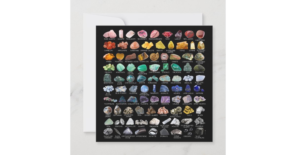 Crystal Collection Rainbow Rocks Square Card | Zazzle