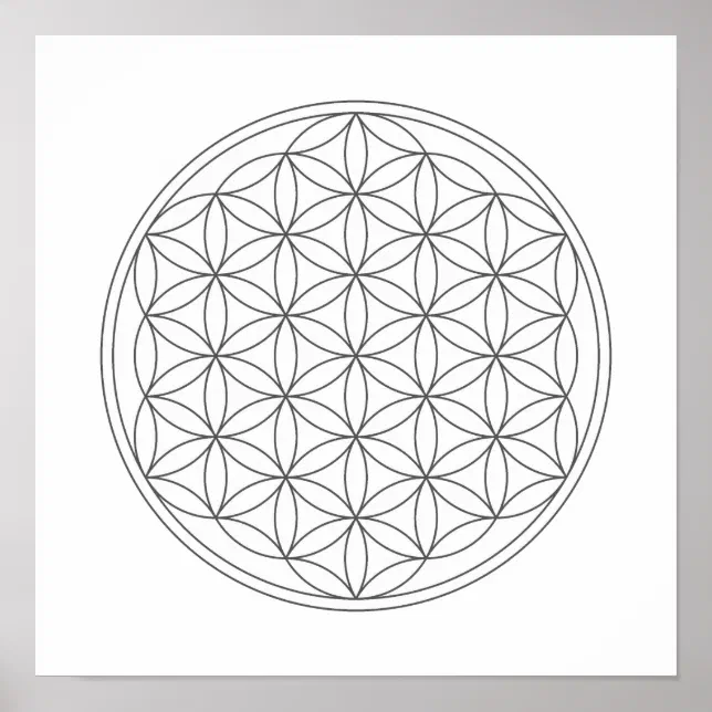 Crystal Grid - Flower Of Life Poster | Zazzle