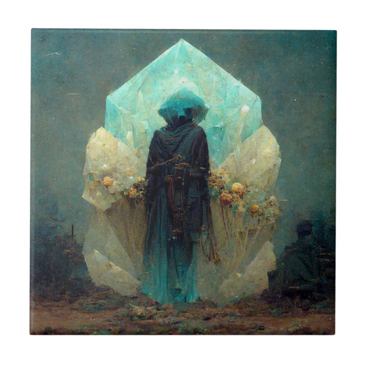Crystal Guardian Alien Sci-Fi Fantasy Ceramic Tile | Zazzle