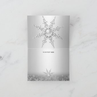 Crystal Pearl Snowflake Silver Thank You Card | Zazzle