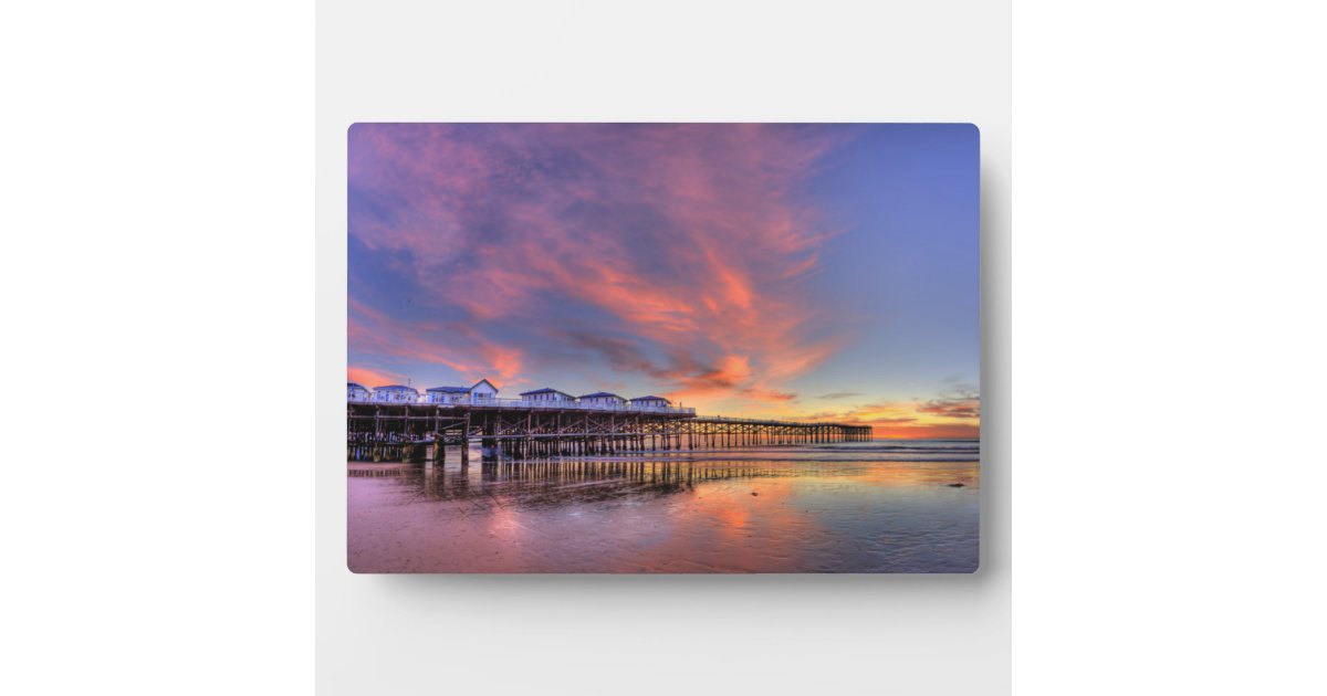 Crystal Pier Sunset Plaque | Zazzle