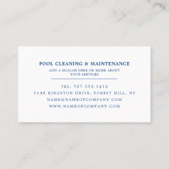 Crystal Pool, Swimming Pool Cleaner Business Card | Zazzle