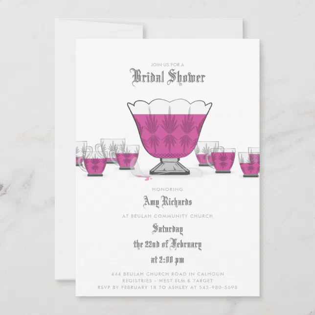 Crystal Punch Bowl Bridal Shower Invitation | Zazzle