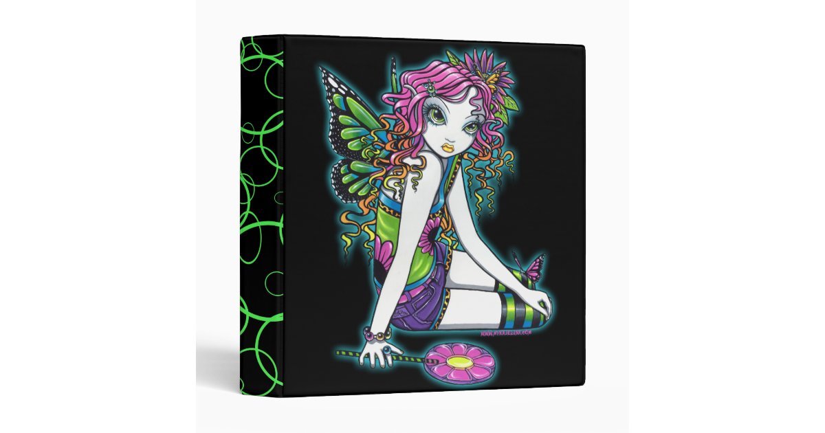 "Crystal" Rainbow Candy Fairy Art Binder | Zazzle