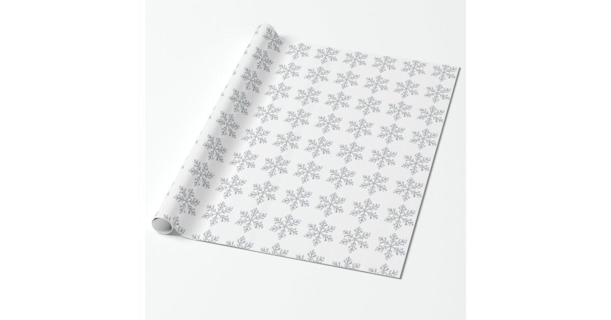 Crystal Snowflake Wrapping Paper - white | Zazzle
