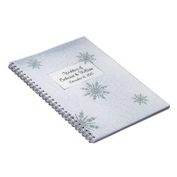 Crystal Snowflakes Winter Wedding Guest Sign In Notebook | Zazzle
