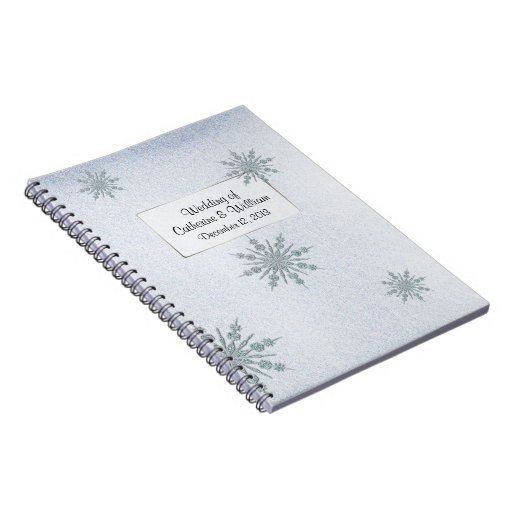Crystal Snowflakes Winter Wedding Guest Sign In Notebook | Zazzle