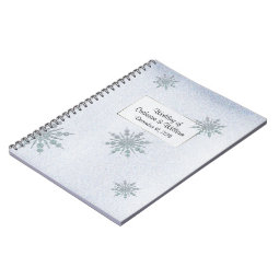 Crystal Snowflakes Winter Wedding Guest Sign In Notebook | Zazzle