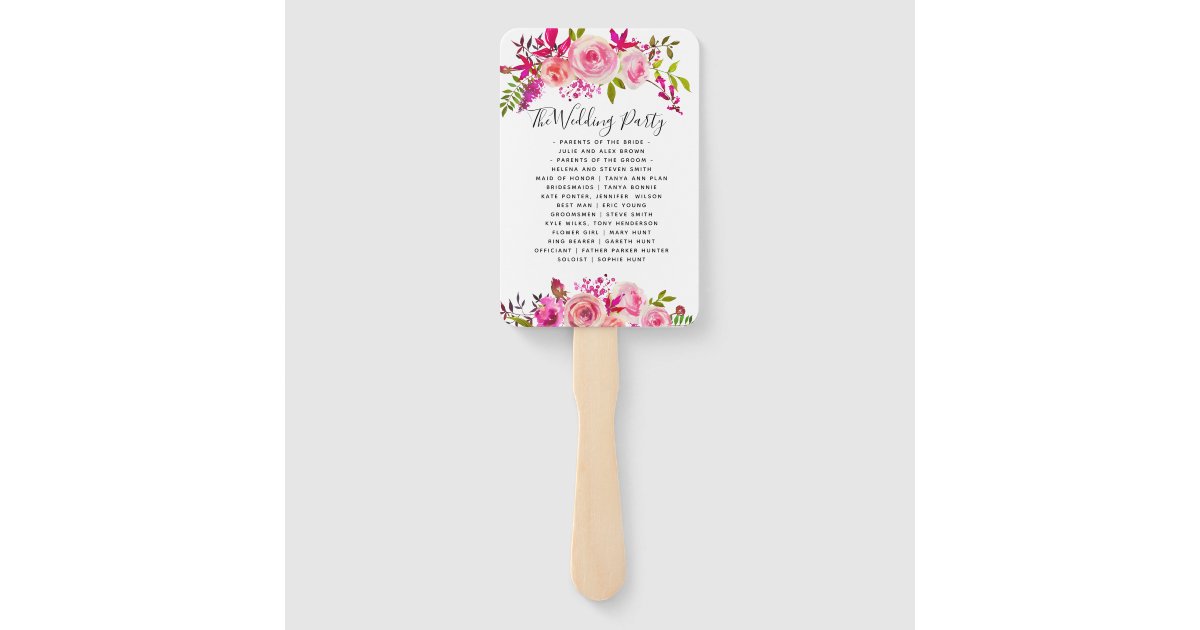 Crystal wedding HAND FANS program order of service | Zazzle