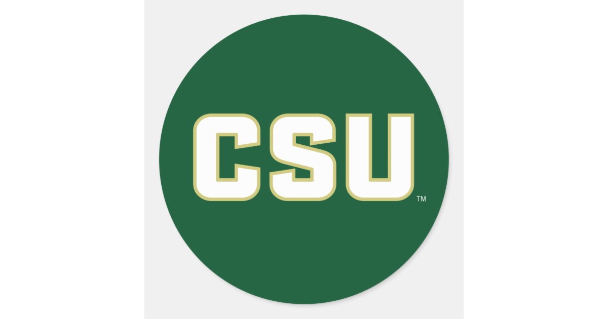 CSU Letter Mark Classic Round Sticker | Zazzle