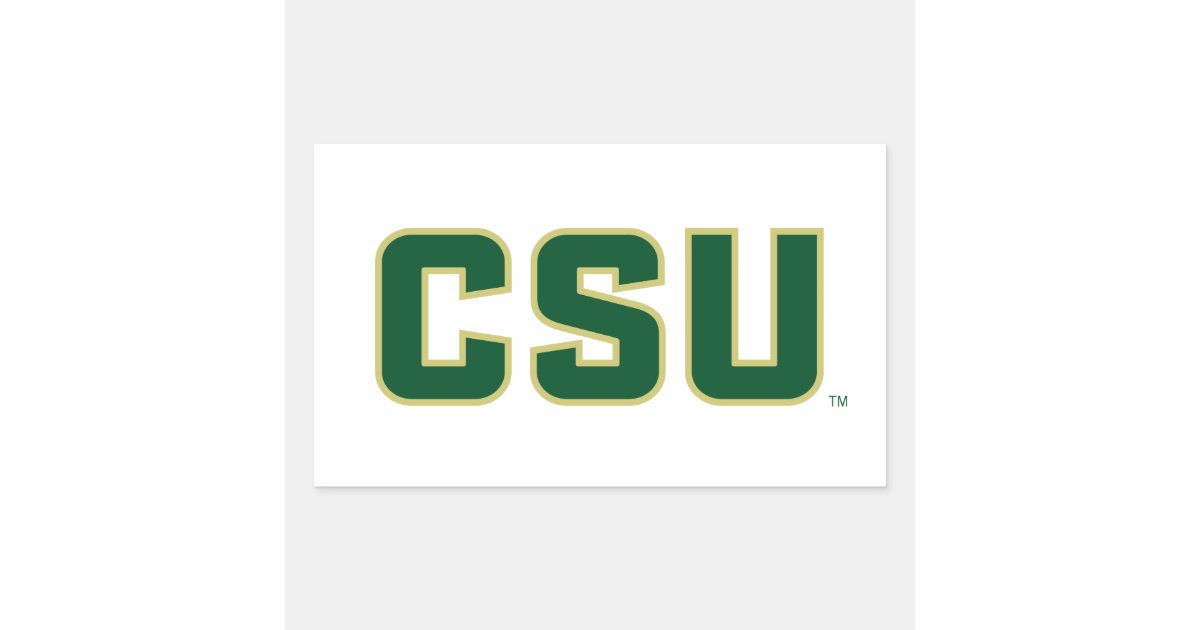 CSU Letter Mark Rectangular Sticker | Zazzle