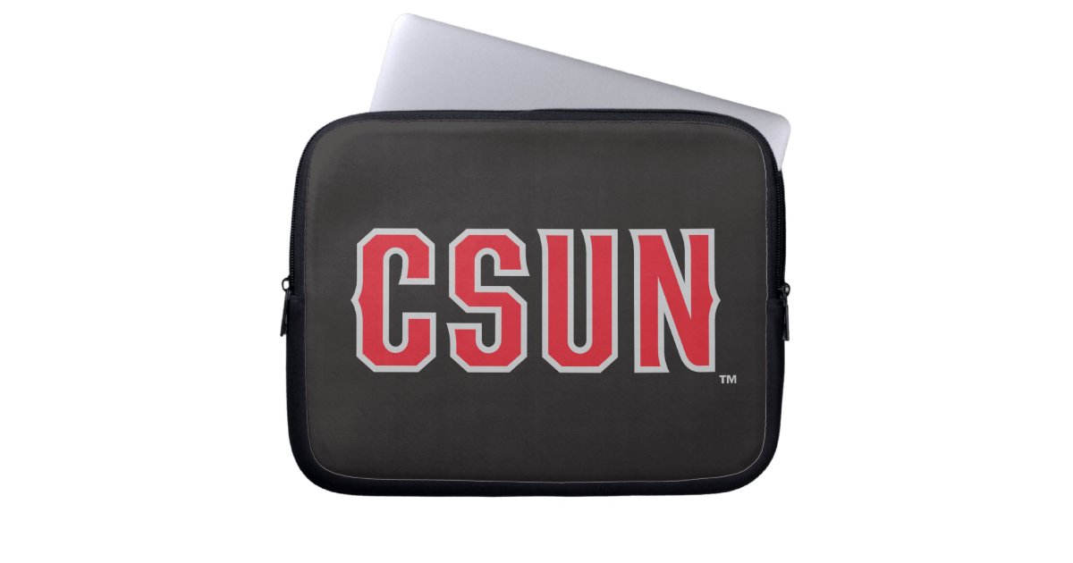 CSUN Logo on Black Laptop Sleeve | Zazzle