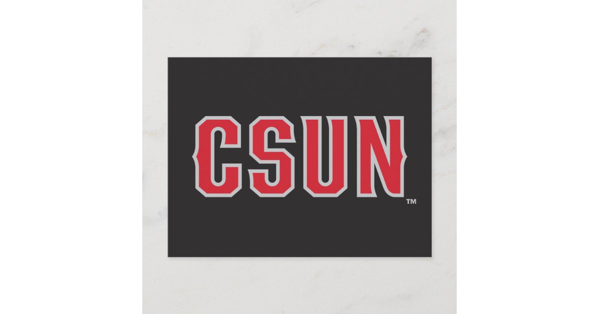 CSUN Logo on Black Postcard | Zazzle