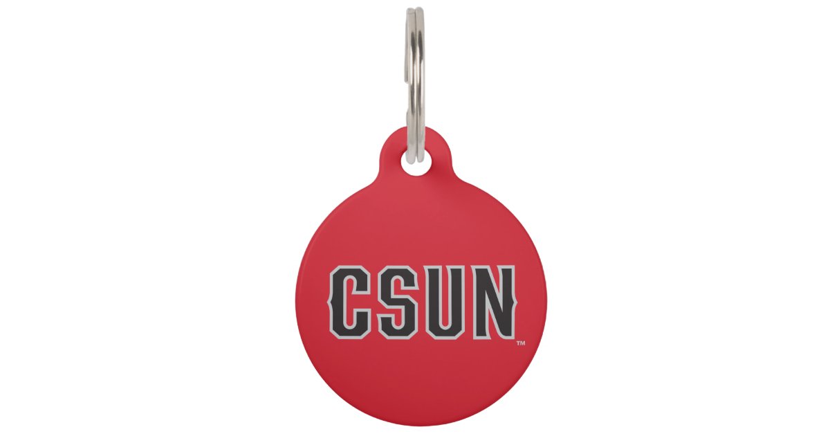 CSUN Logo on Red Pet Tag | Zazzle