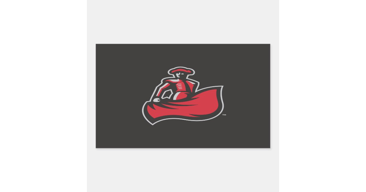 CSUN Matador with Cape - Black Rectangular Sticker | Zazzle