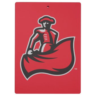 CSUN Matador with Cape - Red Clipboard | Zazzle