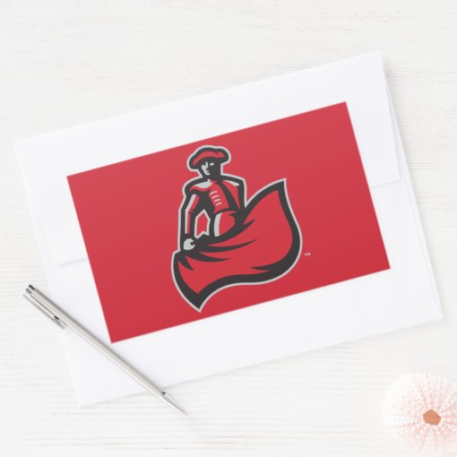 CSUN Matador with Cape - Red Rectangular Sticker | Zazzle