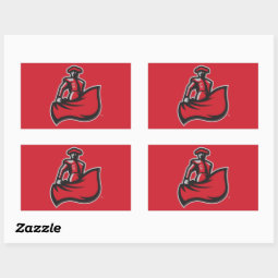 CSUN Matador with Cape - Red Rectangular Sticker | Zazzle