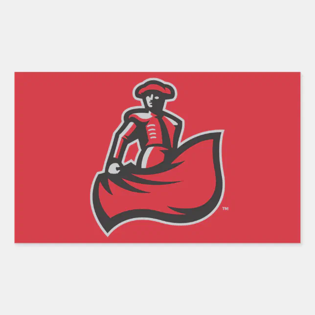 CSUN Matador with Cape - Red Rectangular Sticker | Zazzle