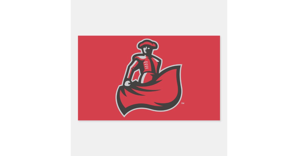 CSUN Matador with Cape - Red Rectangular Sticker | Zazzle
