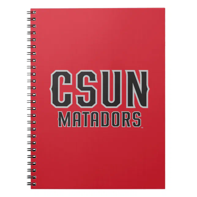 CSUN Matadors - Black with Gray Outline Notebook | Zazzle