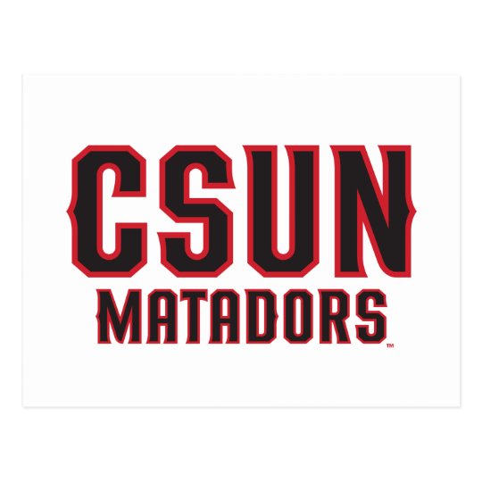 CSUN Matadors - Black with Red Outline Postcard | Zazzle.com